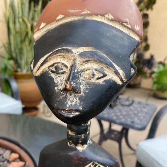 Other | Wooden African Sculpture Statue Hand Carved Man Sitting Tribal ...